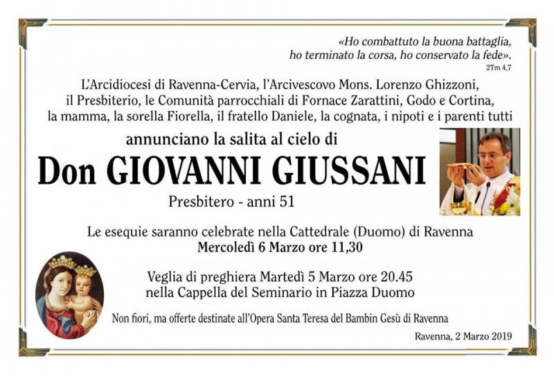 Lutto nel presbiterio. È morto don Giovanni Giussani, parroco di ...